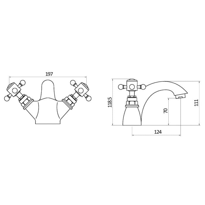 Cascade Winchester Basin Mixer with Push Button Waste - Wave Bathrooms